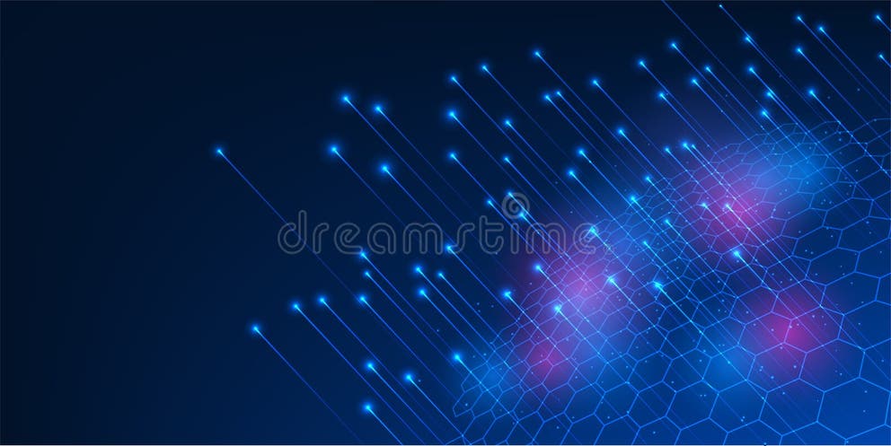 Big Data Technology Abstract Background. Lines Rising from Hexagonal ...