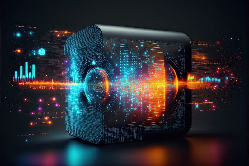 Big Data, Technology Computer, Abstract Hardware with Glowing Lights ...