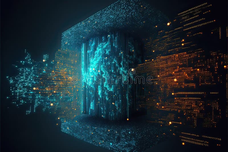 Big Data, Technology Computer, Abstract Hardware with Glowing Lights ...