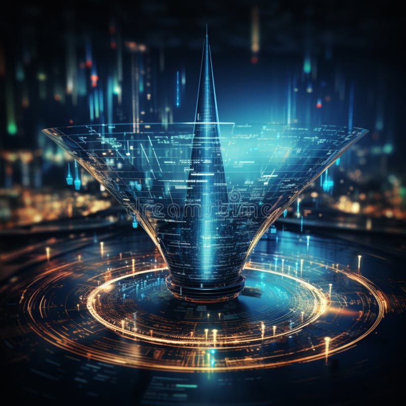 Big Data Technology and Information Flow Concept Stock Illustration ...