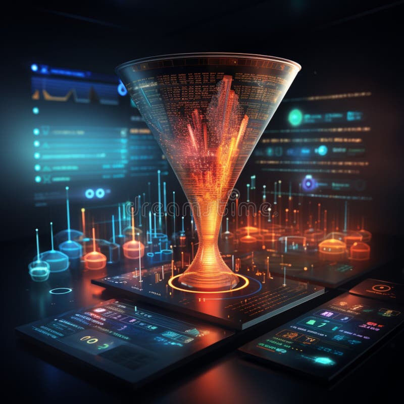 Big Data Technology and Information Flow Concept Stock Illustration ...