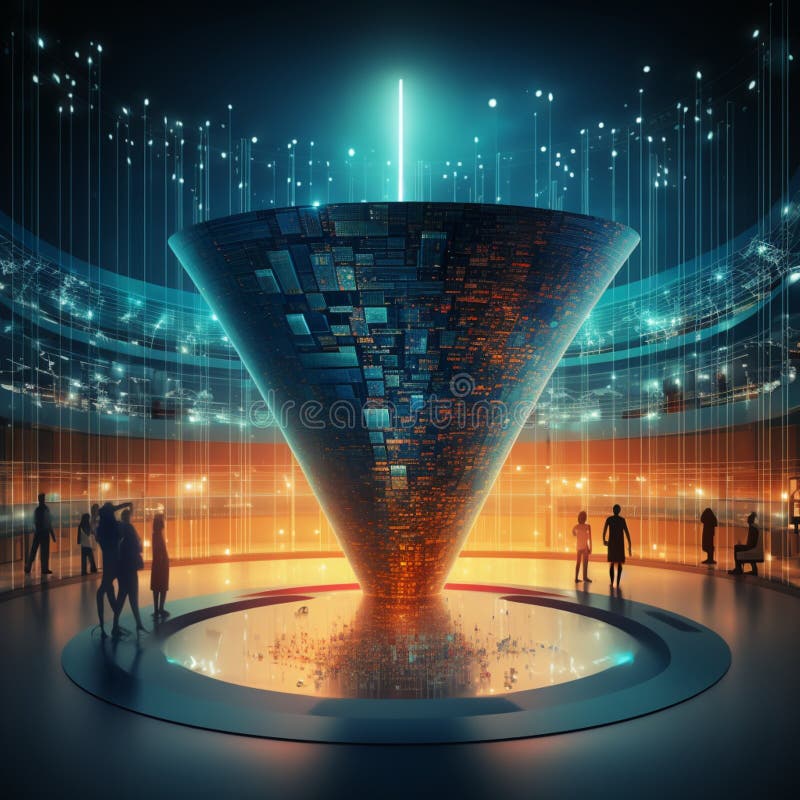 Big Data Technology and Information Funnel Concept Ai Generated Art ...