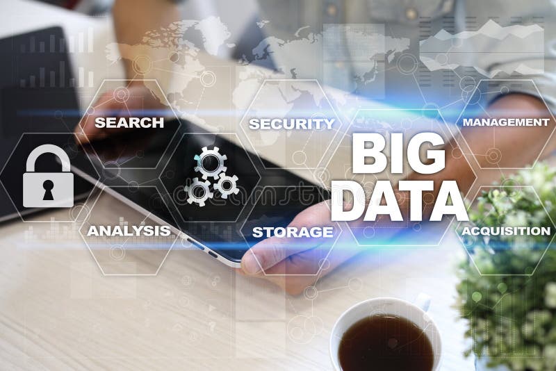 Big Data Technology and Internet Concept on the Virtual Screen. Stock ...