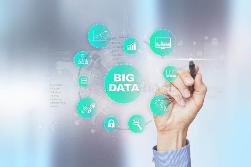 Big Data Technology and Internet Concept on the Virtual Screen. Stock ...