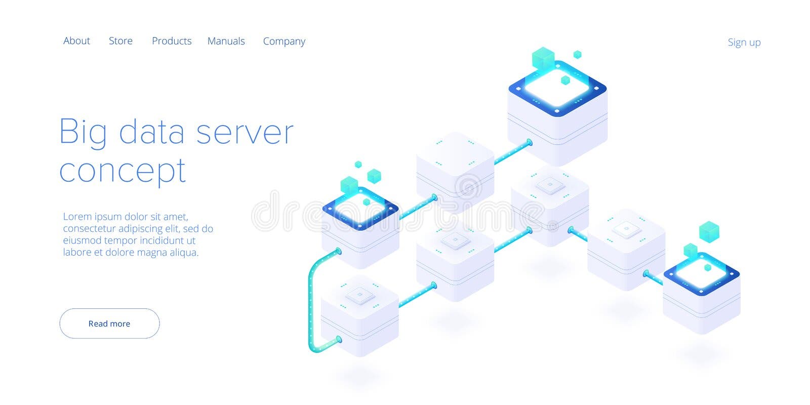 Data Analysis Server Isometric Vector Illustration. Abstract 3d Stock ...