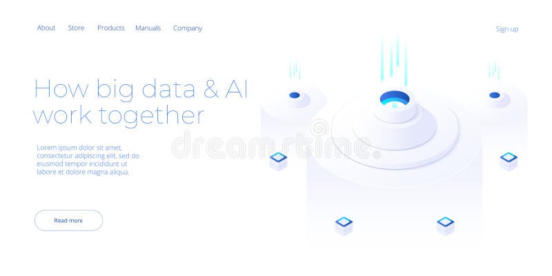 Big Data Technology in Isometric Vector Illustration. Information ...