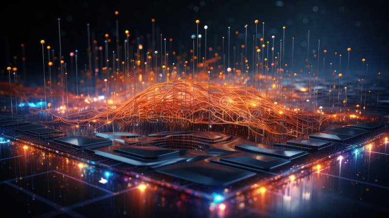 Big Data Technology and Data Science Illustration Stock Illustration ...