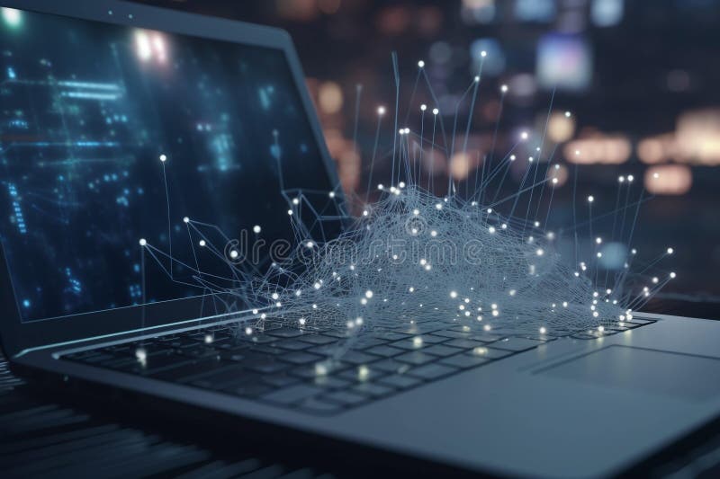 Big Data Technology and Social Connection Concept with Laptop and ...