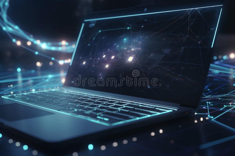 Big Data Technology and Social Connection Concept with Laptop and ...