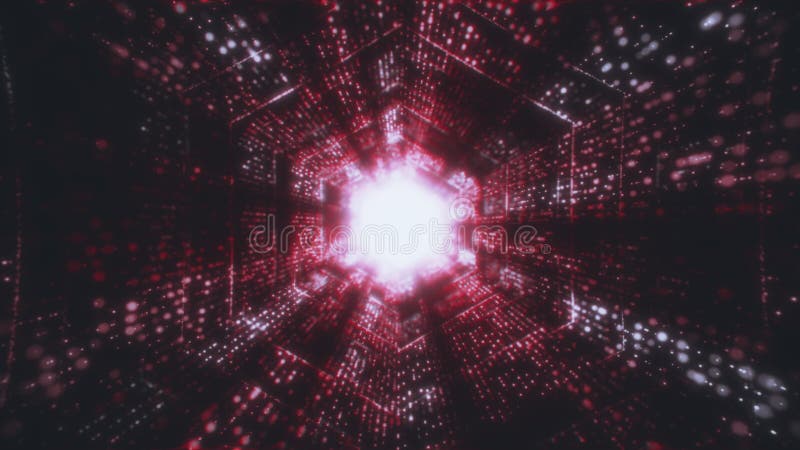 Big Data Technology Red Tunnel, Digital Red Hexagon Tube, Information ...