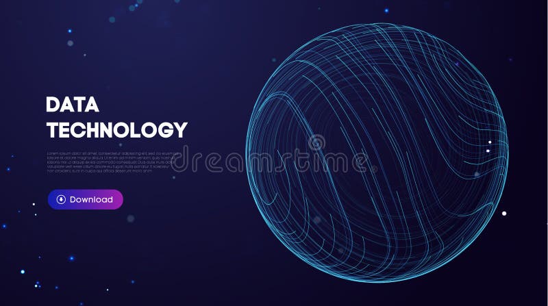 Big Data Technology Vector Illustration. Abstract Blurred Data Business ...