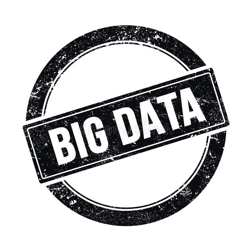 BIG DATA Text on Black Grungy Round Stamp Stock Illustration ...