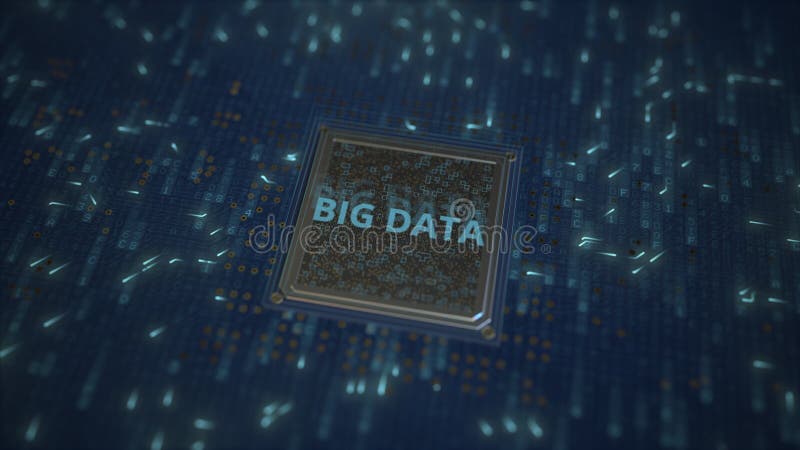BIG DATA Text on a Computer Processor 3d Rendering Stock Illustration - Illustration of online ...