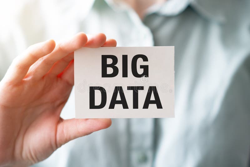 Big Data Text with Hands White Background, Business Concept Stock Photo ...