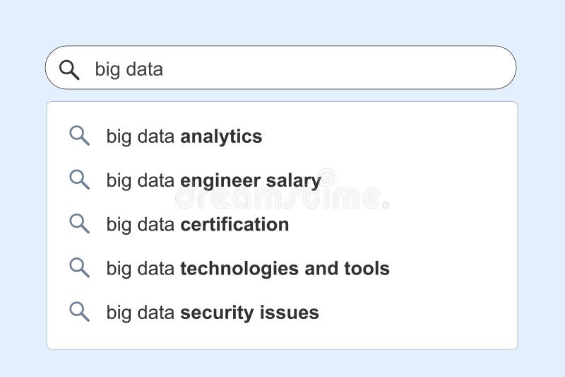 Big Data it Topics Search Results Stock Vector - Illustration of result ...