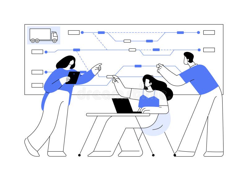Big Data in Transportation Isolated Cartoon Vector Illustrations. Stock ...