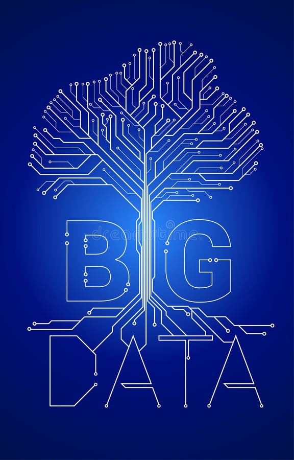 Big Data Tree from Digital Line Connect Dot Circuit Board Style. Stock ...