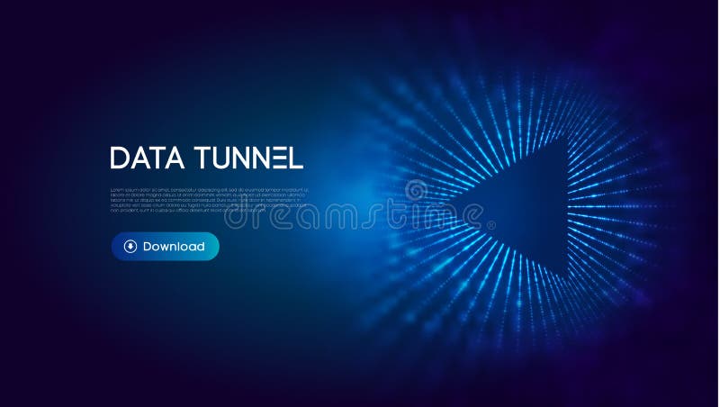 Triangle Tunnel Big Data Vector Illustration. Abstract Digital Background. Computer Triangle ...