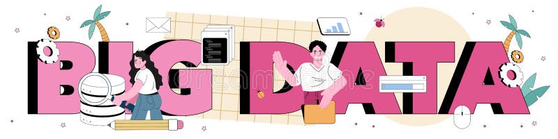 Big Data Typographic Header. Big Data Specialist Visualize and Analyse ...