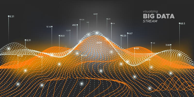 Big Data Vector Matrisvisualisering Stora Data Vektor Illustrationer - Illustration av ...
