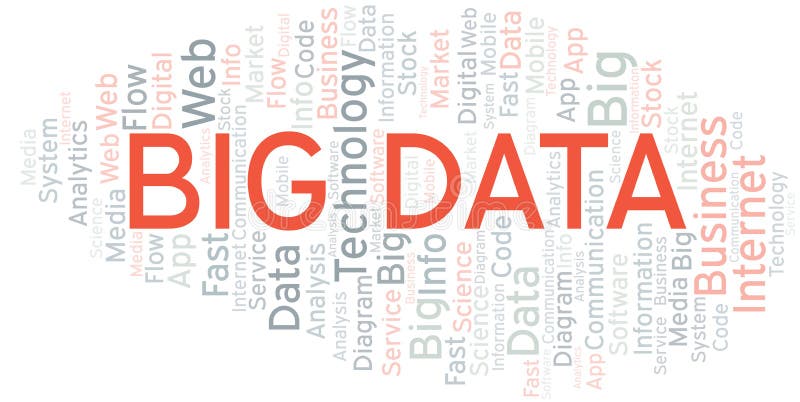 Big Data Vector Word Cloud, Made with Text only. Stock Illustration ...