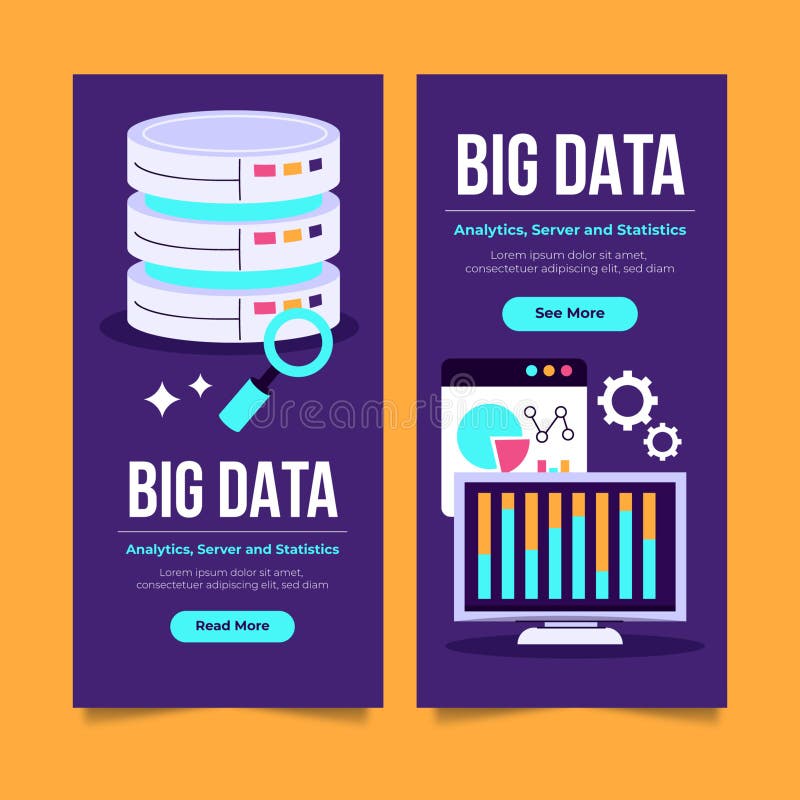 Big data vertical banners stock vector. Illustration of analyze - 301958365