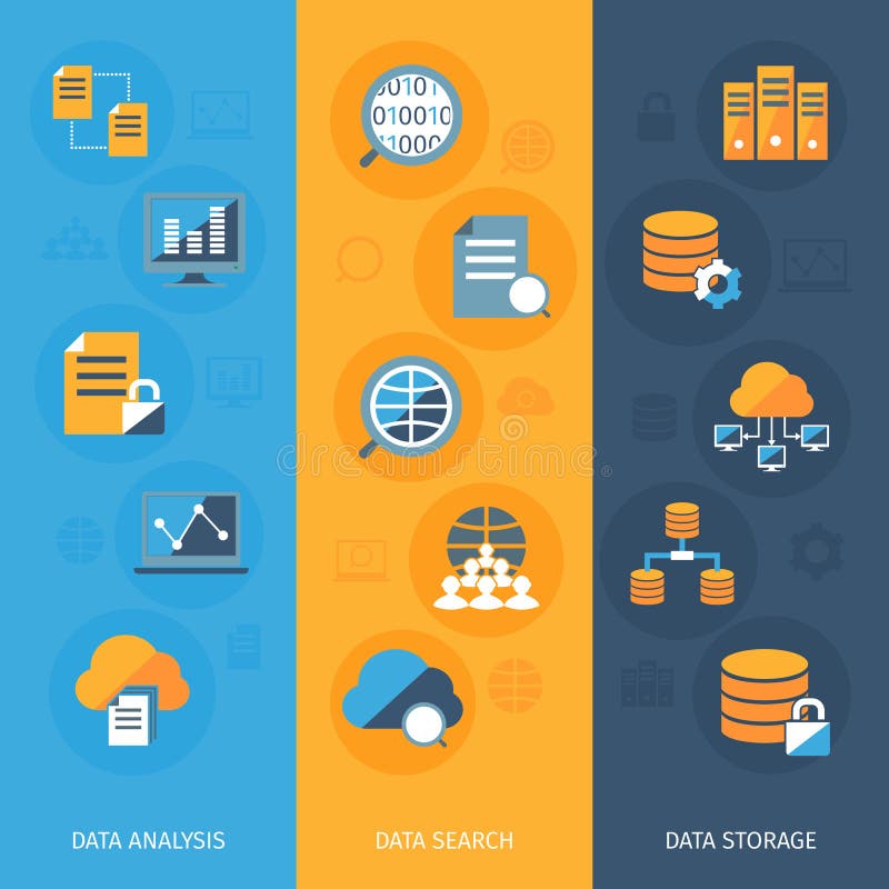 Big Data Vertical Banners Set Stock Vector - Illustration of decorative ...