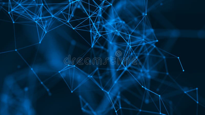 Big Data Visualization. Abstract Background with Connecting Dots and Lines. 3D Rendering. High ...