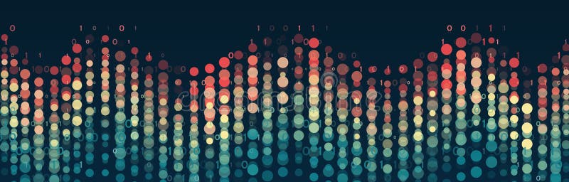 Big Data Visualization Abstract Background With Dots Array And Binary Code Connection
