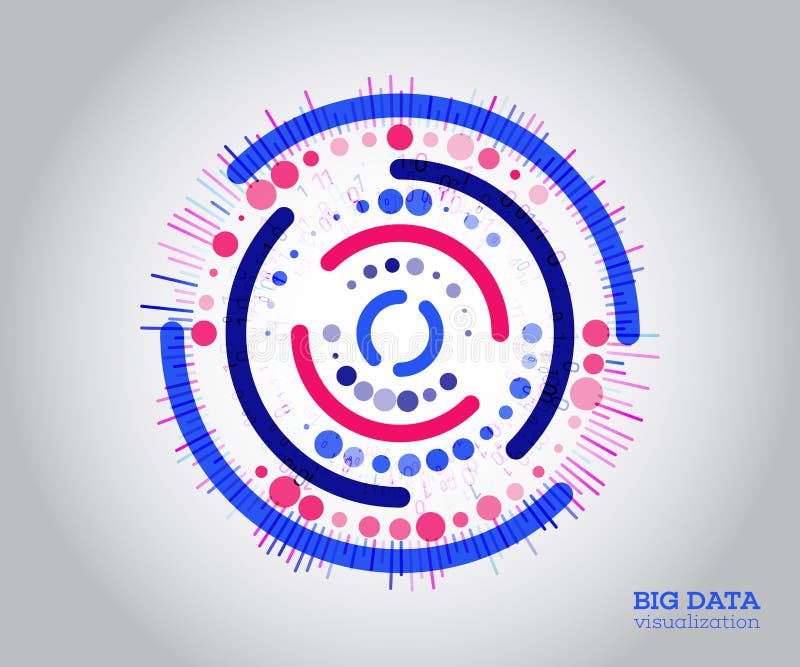 Big Data Visualization Abstract Background With Dots Array And Stock