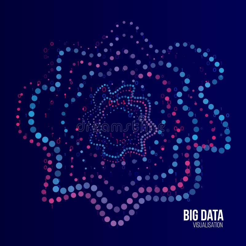 Big Data Visualization Abstract Background With Lines Array And Binary Code Stock Vector