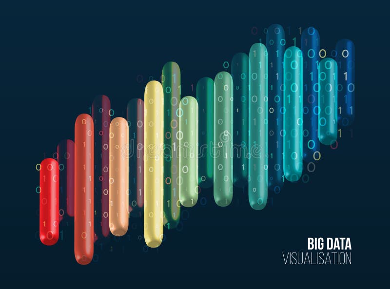 Big Data Visualization Abstract Background With Lines Array And Binary Code Connection