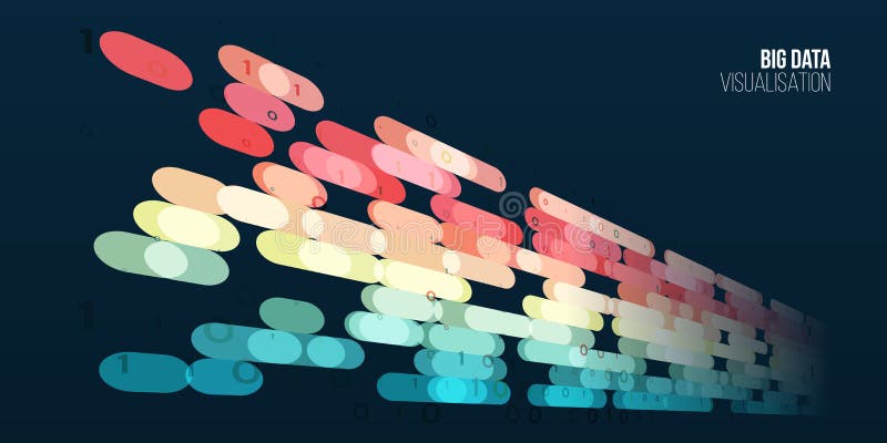 Big Data Visualization Abstract Background With Lines Array And Binary Code Stock Vector