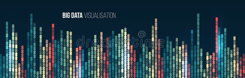 Big Data Visualization. Abstract Background with Lines Array and Binary Code. Connection ...