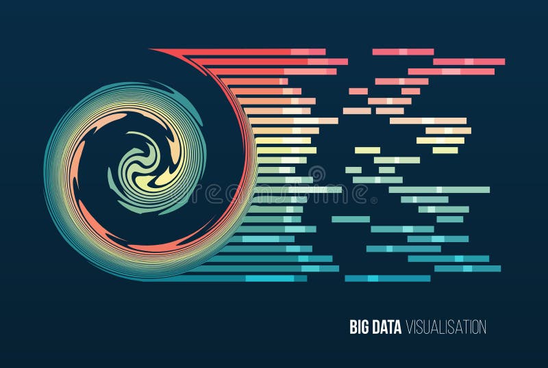 Big Data Visualization Abstract Background With Lines Array And Twisted Lines Stock Vector