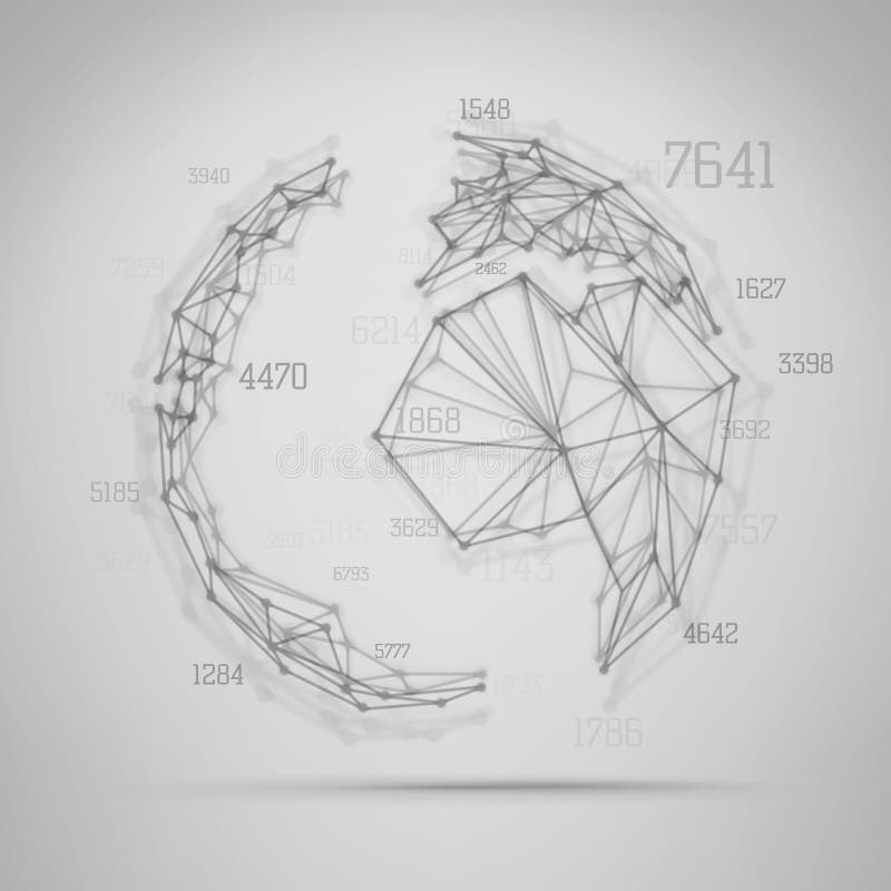 Big Data Visualization . Abstract Earth Globe Stock Vector ...