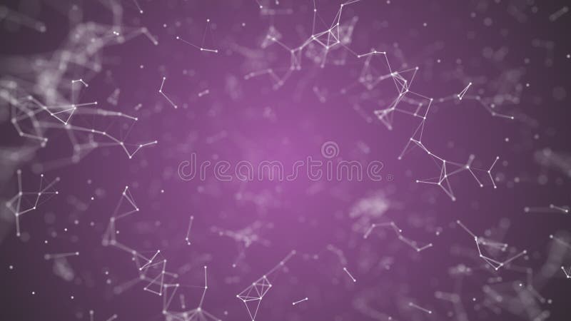 Big Data Visualization, Abstract Nanotechnology Violet Color Plexus ...