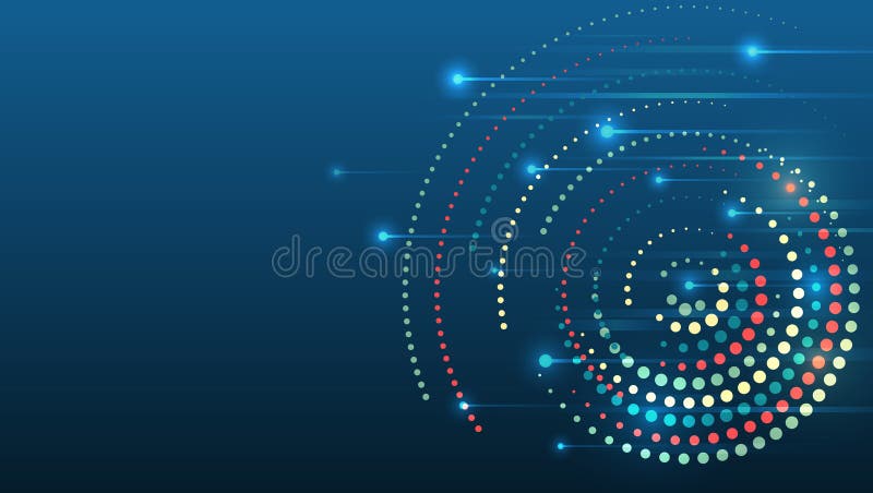 Big Data Visualization Abstract Stream Information With Circles Array 9508