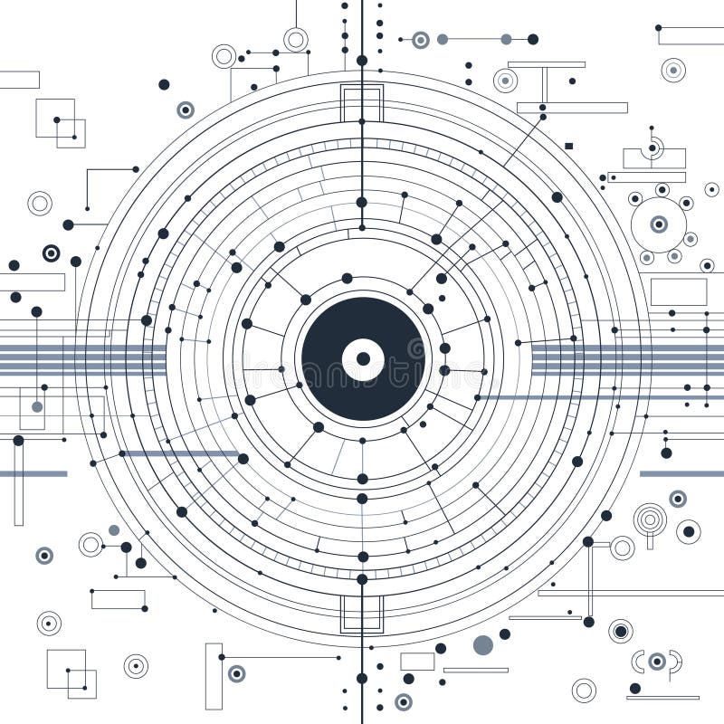 Big Data Visualization Abstract Stream Information With Circles Array And Binary Code Big Data
