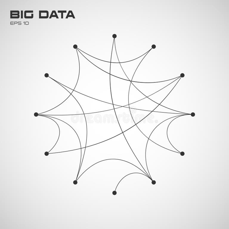 Big Data. Visualization of Algorithms with Arc Lines Connection and Points Stock Vector ...