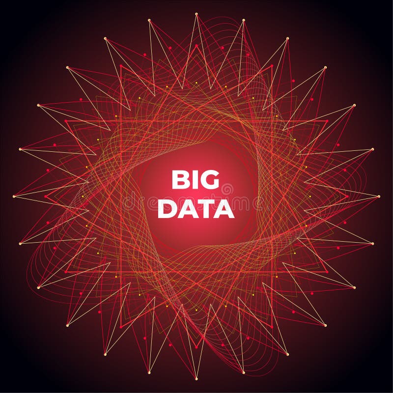 Big Data Visualization Background. Red Colorful Circle Graph Stock Vector - Illustration of ...