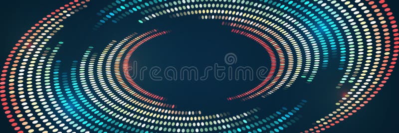 Big Data Visualization, Circle Sign. a Dynamic Array of Information. Data Sorting Process Stock ...