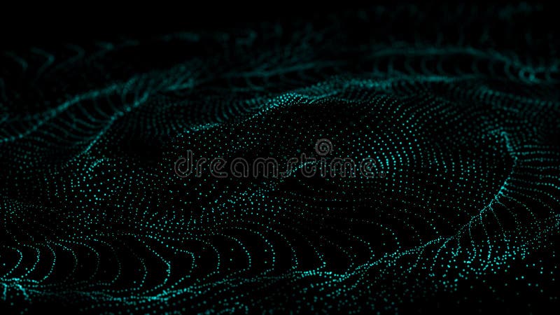 Big Data Visualization 3D. Analytics Representation. Digital Background. Wave of Particles. Big ...