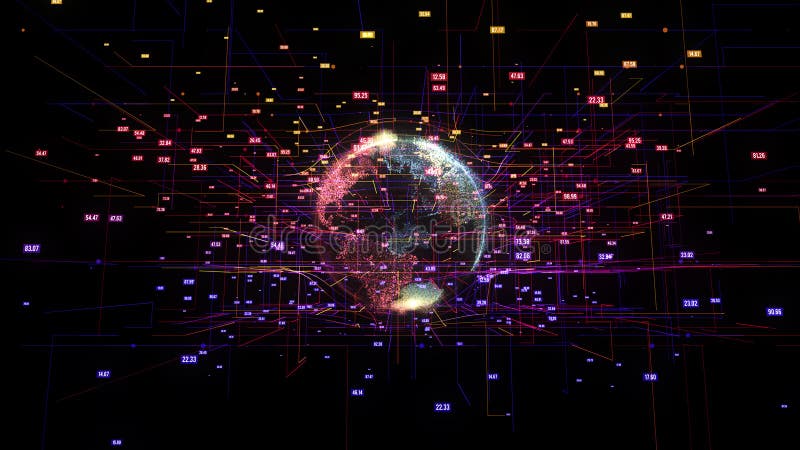 Big data visualization 3d stock illustration. Illustration of informed ...