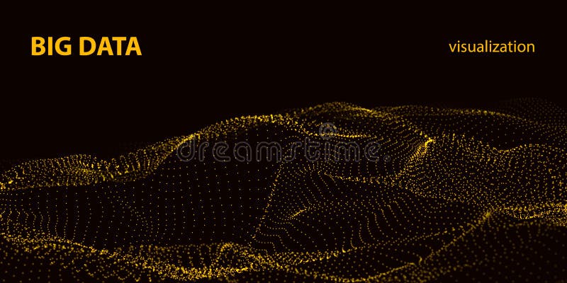Big Data Visualization 3D. Technology Wave. Analytics Representation ...