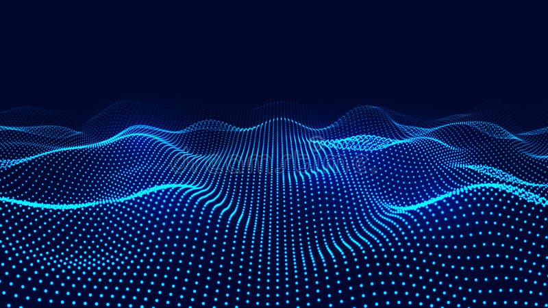 Big Data Visualization 3D. Technology Wave. Analytics Representation ...