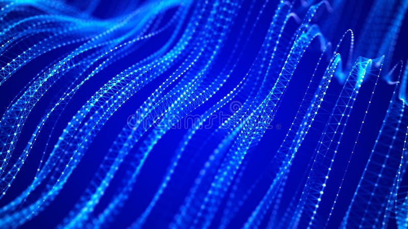 Big Data Visualization 3D. Technology Wave. Analytics Representation ...