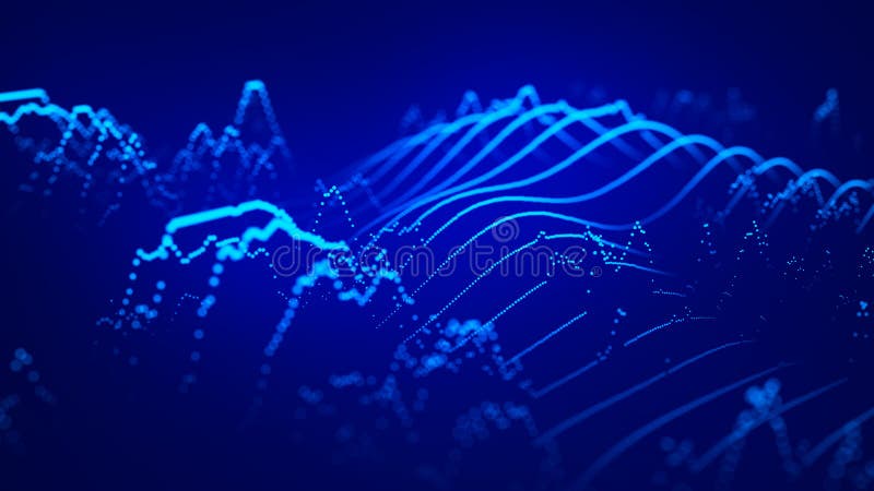 Big Data Visualization 3D. Technology Wave. Analytics Representation ...