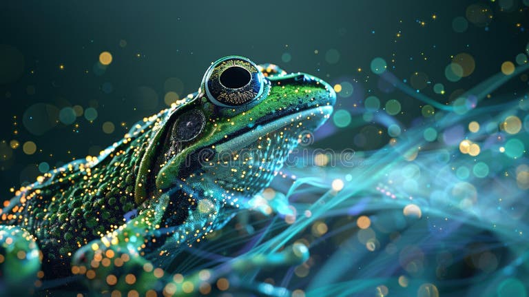 Big Data Visualization. a Digital Frog in Flow Information. Information ...