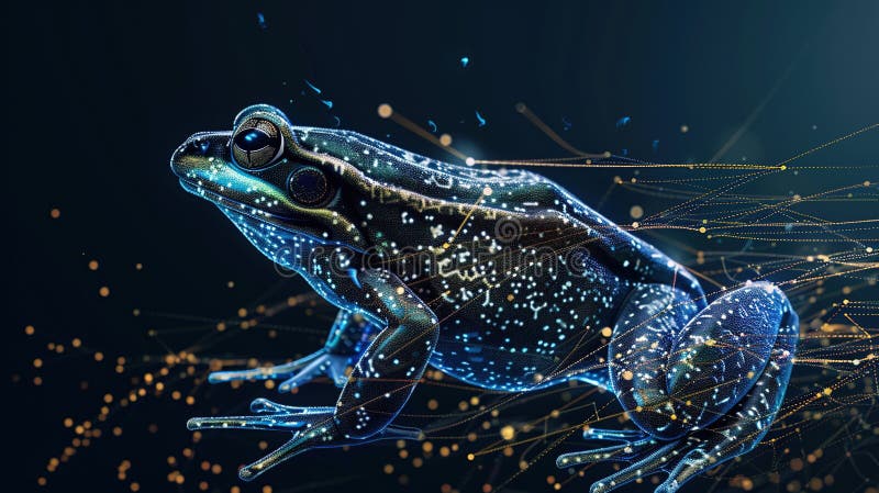 Big Data Visualization. a Digital Frog in Flow Information. Information ...